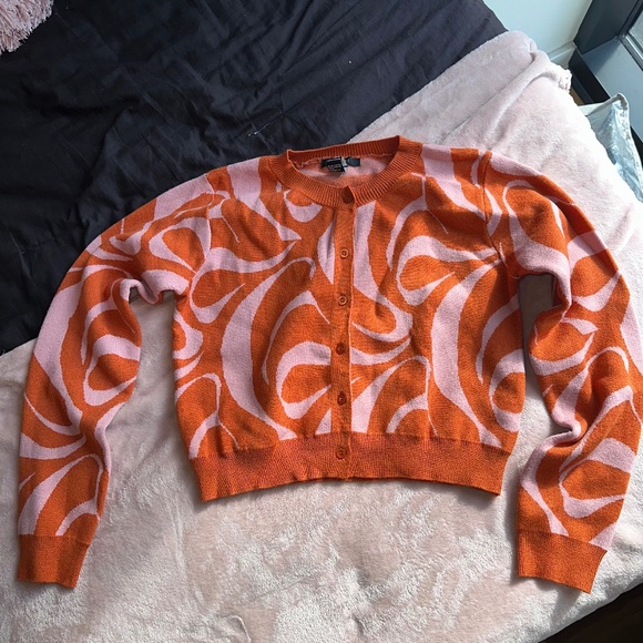 Forever 21 | Sweaters | Orange And Pink Button Up Sweater Top Set ...